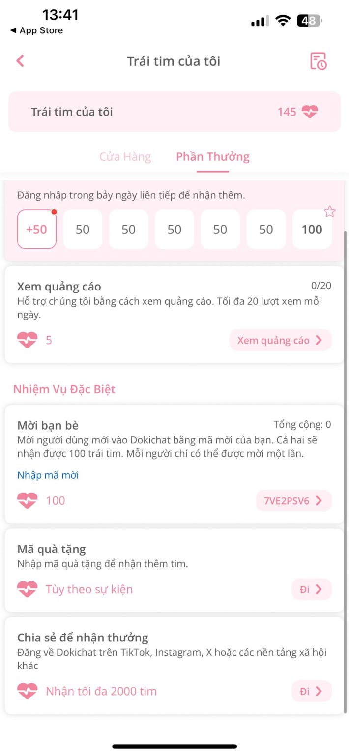 Cách nhập Code lấy trái tim trong Dokichat mới nhất 2025