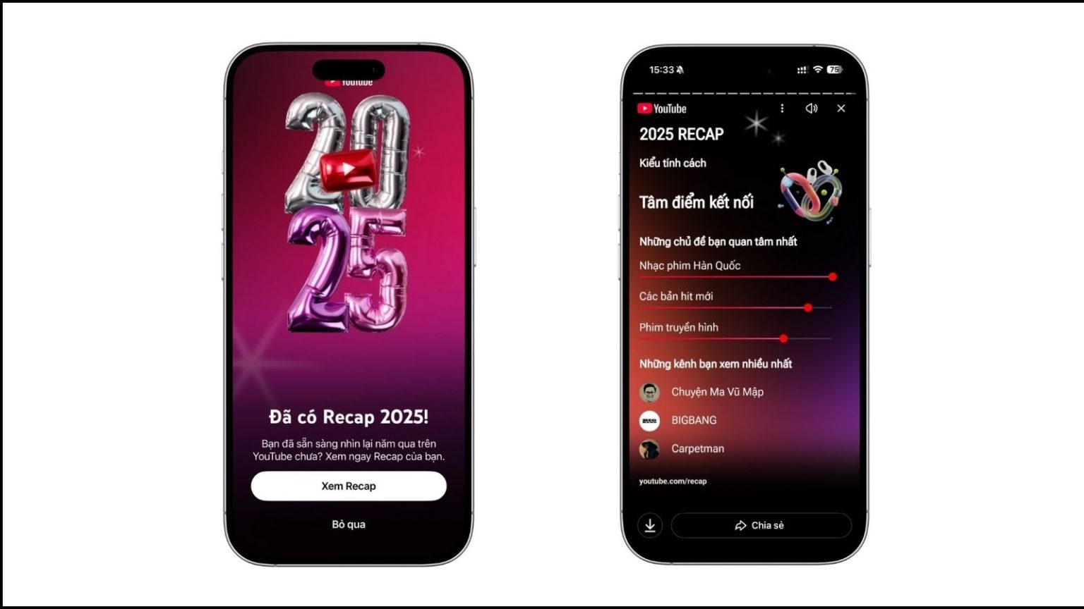 Cách xem YouTube Recap 2025 bản tóm tắt xem video đơn giản